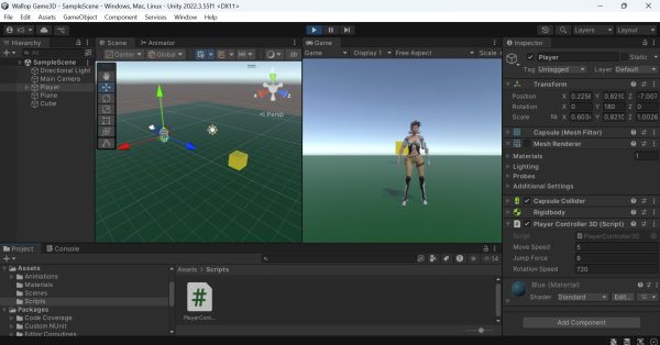 การสร้างสคริปต์ Unity Player Controller 3D พร้อมทิศทางที่ตัวละครกำลัง ...